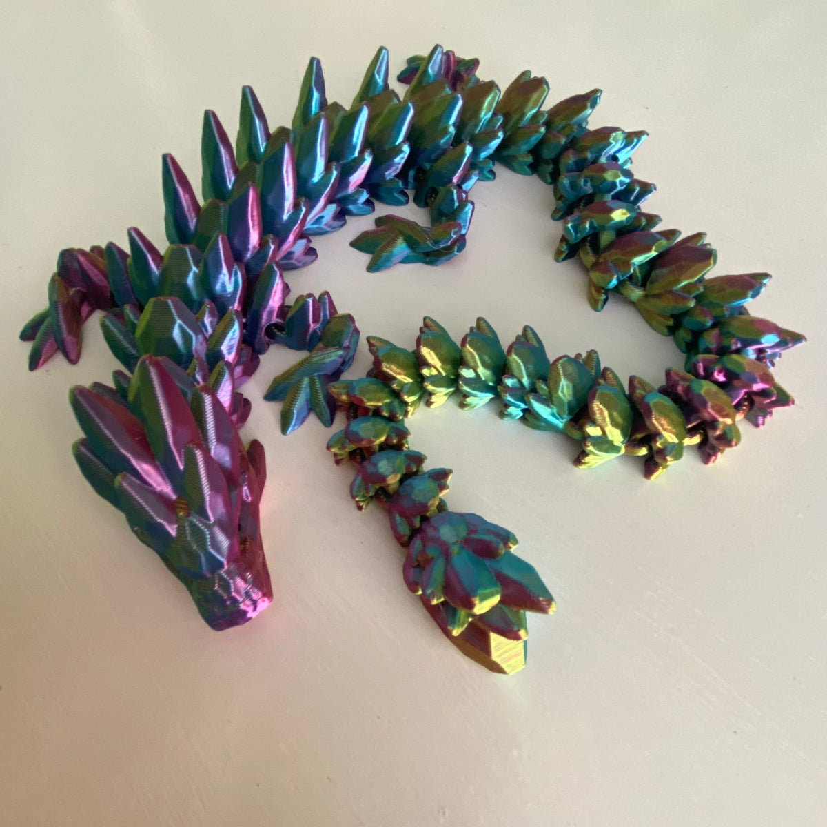 3D Printed Large Articulated Gemstone Dragon Creature – Pilola