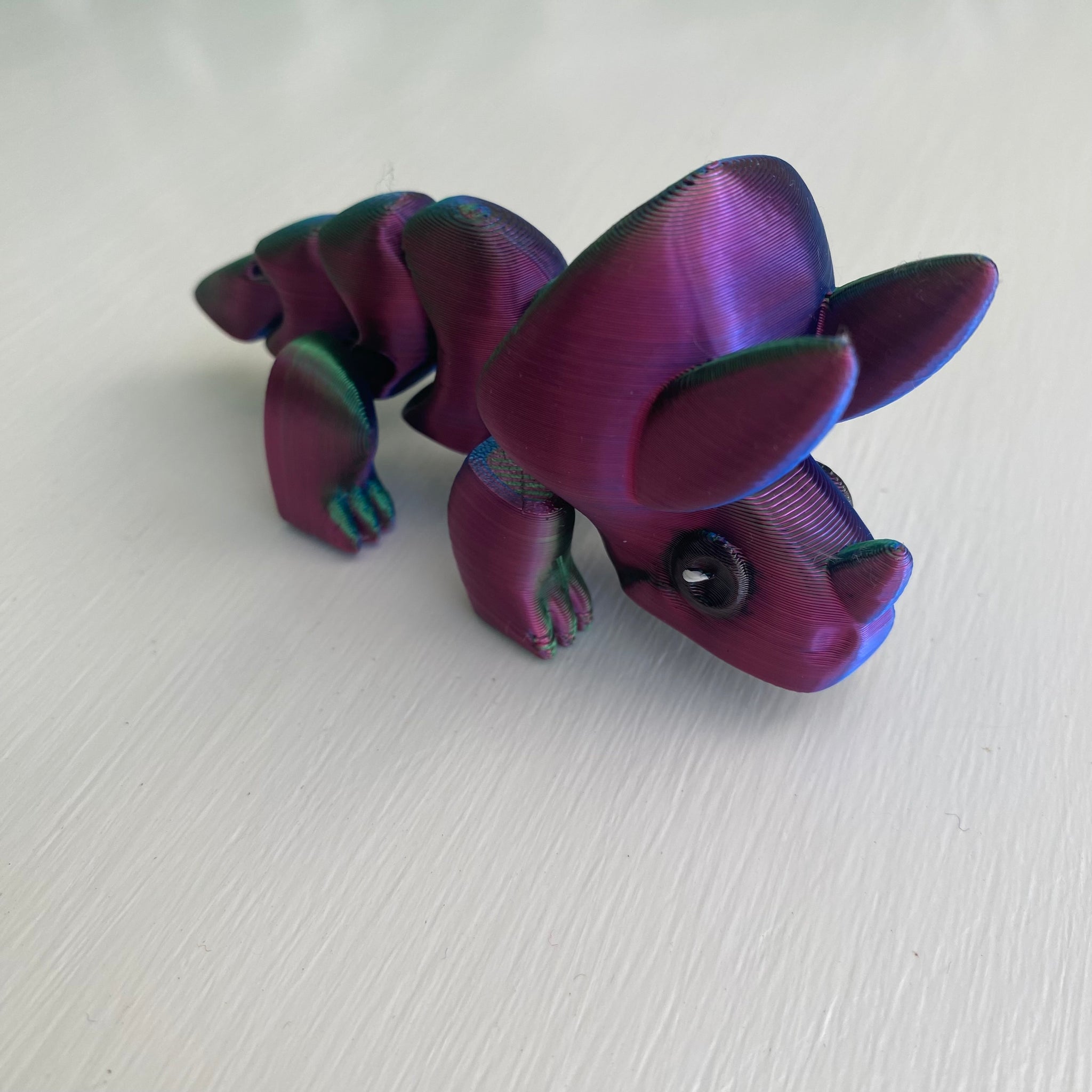 3D Printed Articulated Mini Triceratops Dinosaur – Pilola